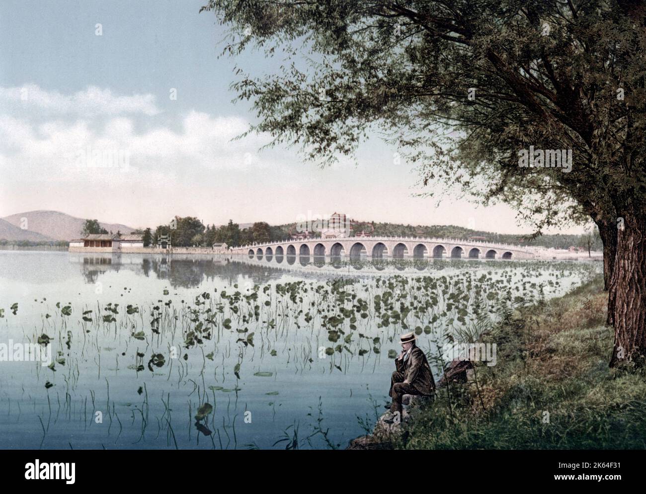 Marble bridge, Summer Palace, Peking, (Beijing) China, c.1900 Vintage ...