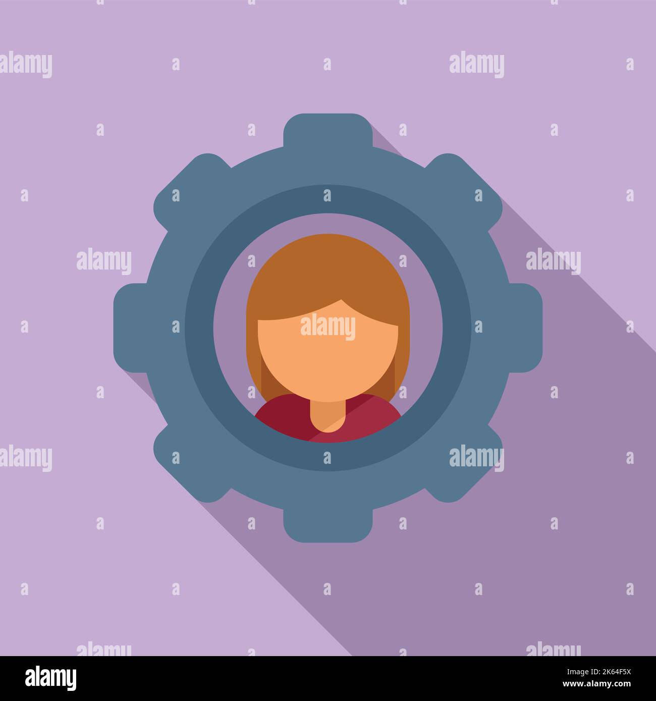Gear control icon flat vector. Data center. Monitor plan Stock Vector ...