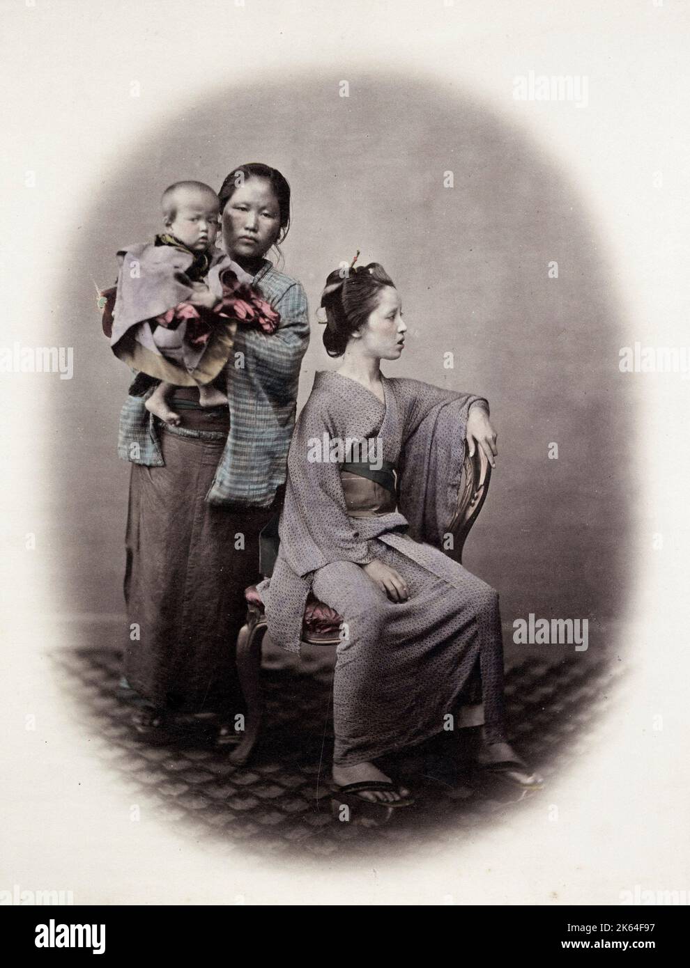 1860s japan japanese woman in kimono hi-res stock photography and ...