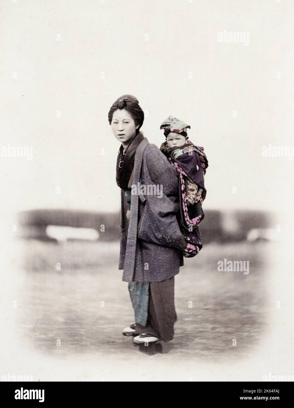 1860s japan japanese woman in kimono hi-res stock photography and ...