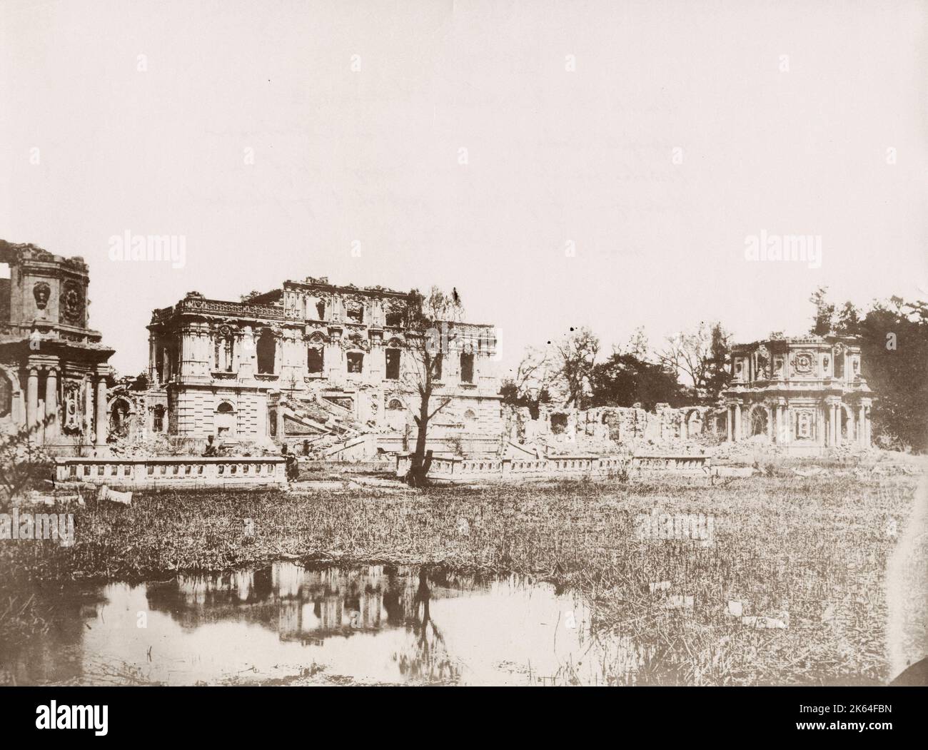 Vintage 19th century photograph: Old Summer Palace, Yuanming Yuan ...