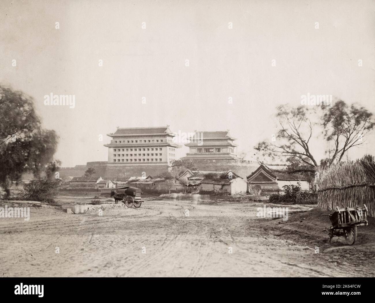 Vintage 19th century photograph: Unusual view city walls and gate ...