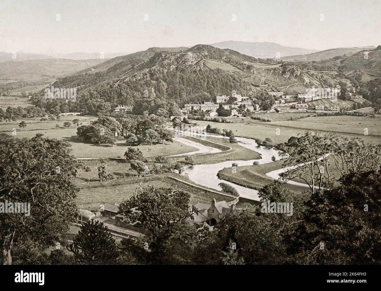 Vintage 19th century photograph: Vale of Ffestiniog, rural Wales Stock ...