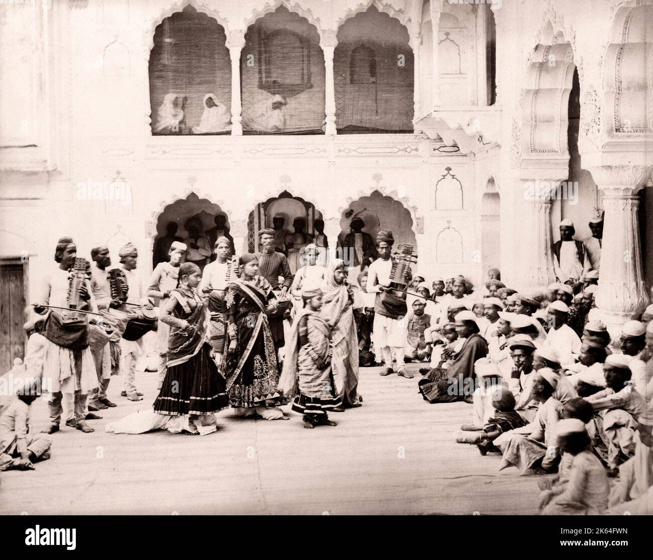 19th century vintage photograph India - Nautch Girls dancing, 1860s ...