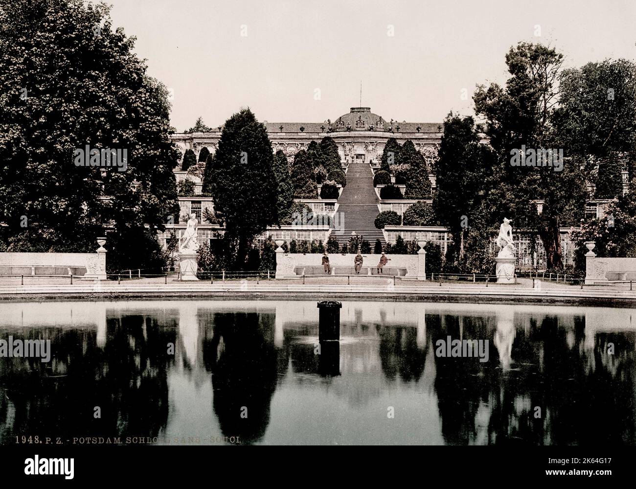 Vintage 19th century / 1900 photograph: Sanssouci, a historical ...