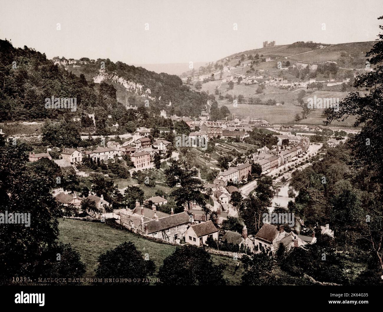Vintage 19th century / 1900 photograph: town of Matlock from the ...
