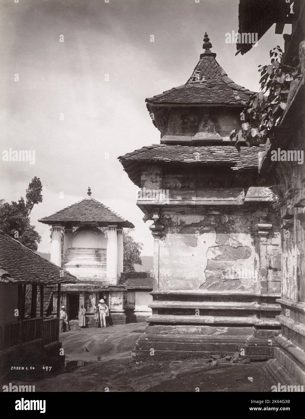 Late 19th century photograph: Temple, Ceylon, Sri Lanka, Skeen studio ...