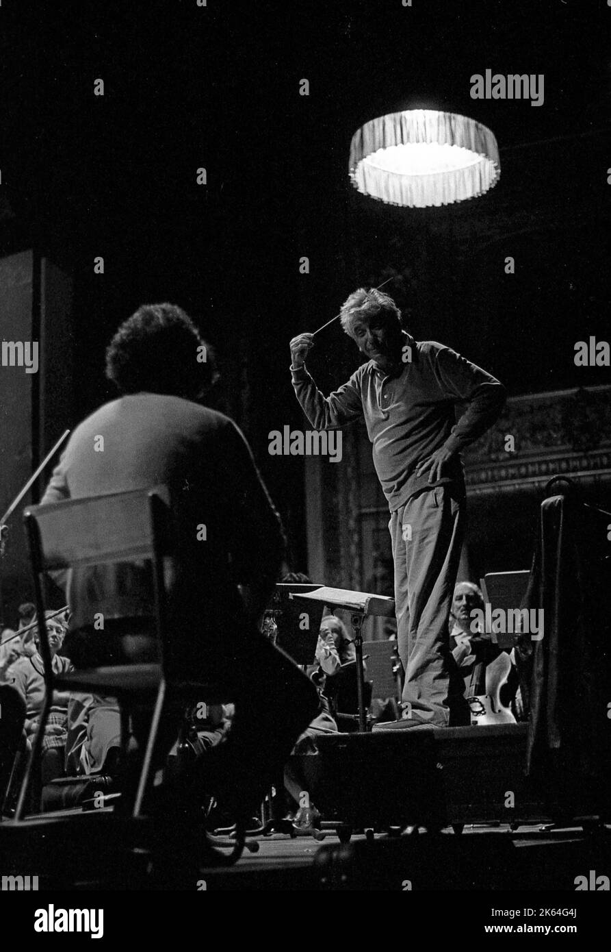 Peter Maag, Swiss conductor, during a rehearsal with the Buenos Aires ...