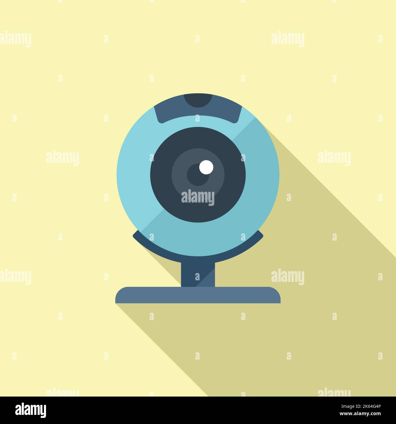 Web camera control icon flat vector. Data system. Remote server Stock ...
