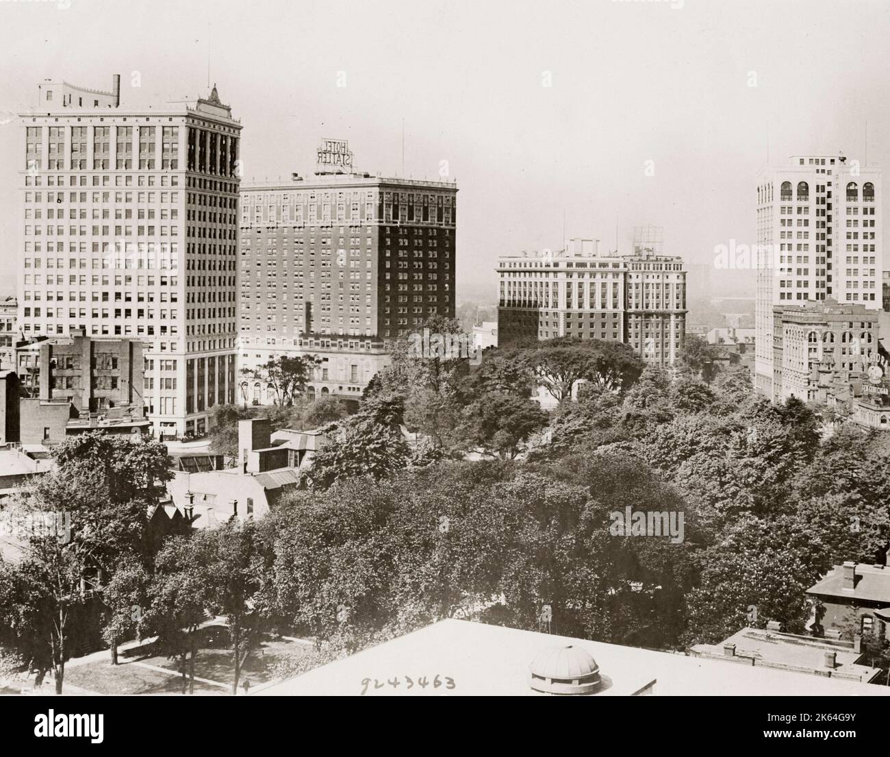Vintage early 20th century press photograph: Grand Circus Park, Detroit ...