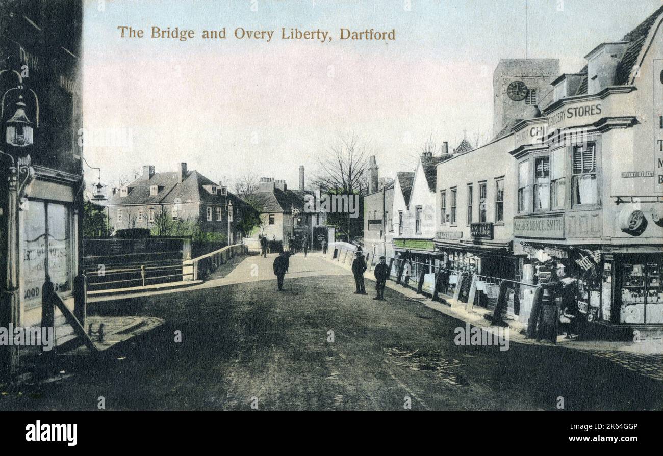 The Bridge and Overy Liberty, Dartford, Kent, England. In Medieval ...