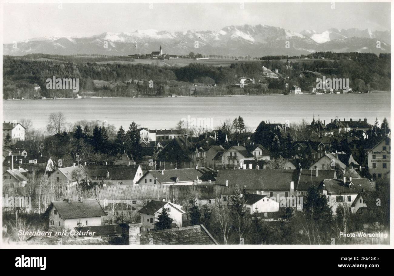 Starnberg, Bavaria, Germany - view across the Starnberger See (Lake ...