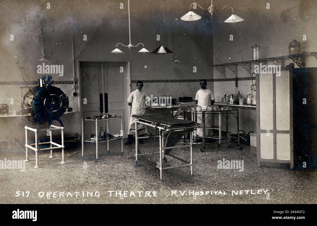 Operating Theatre at R. V. (Royal Victoria) Hospital at Netley. A large ...