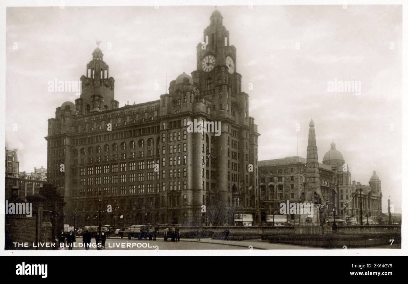 The Liver Building, Pier Head, Liverpool, Merseyside. Architect: Walter ...