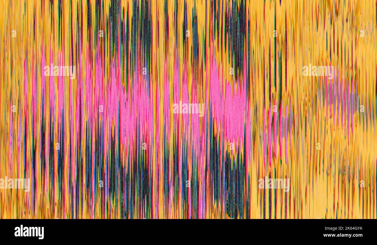 color glitch noise digital artifacts orange pink Stock Photo - Alamy