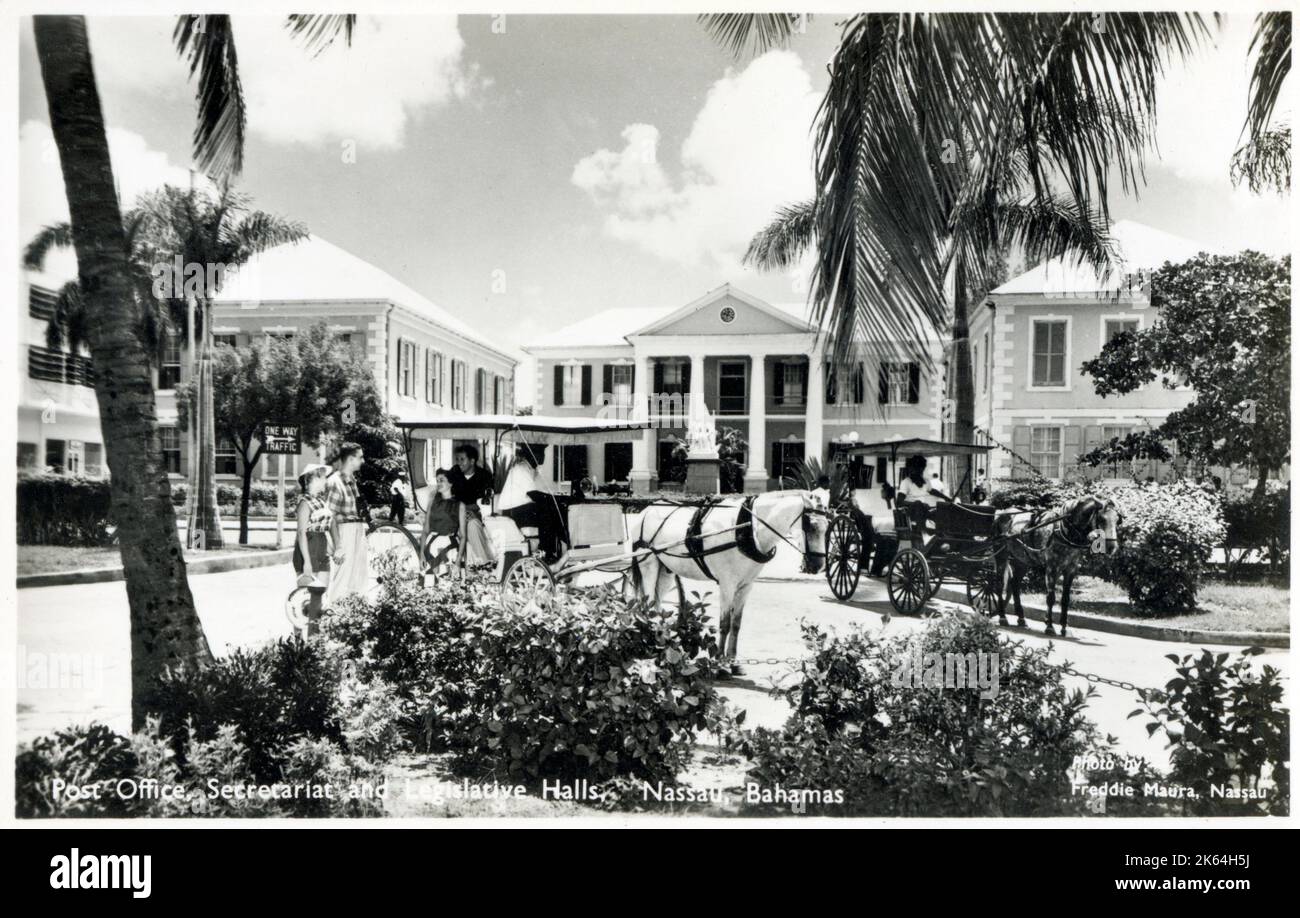 Nassau, Bahamas - Post Office, Secretariat and Legislative Halls Stock ...