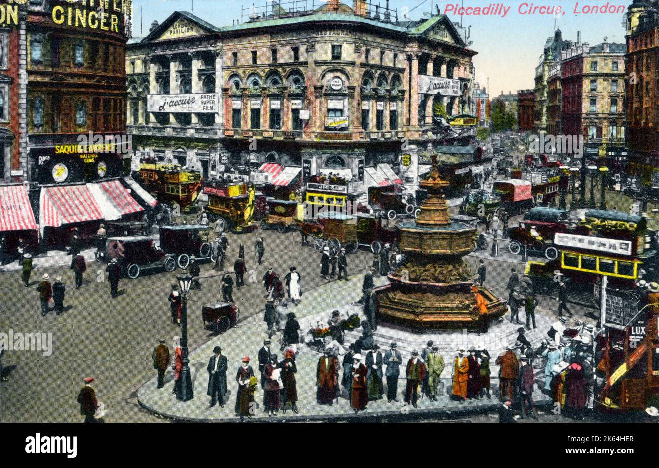 Piccadilly circus london 1910 hi-res stock photography and images - Alamy