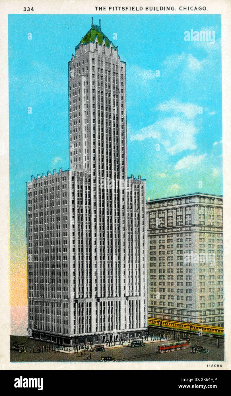 The Pittsfield Building, Chicago, Illinois, USA. Date: circa 1910s ...