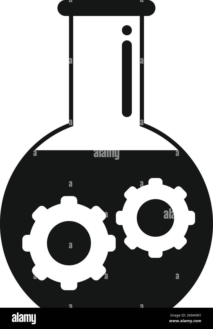 Flask gear control icon simple vector. Business center. Data system ...
