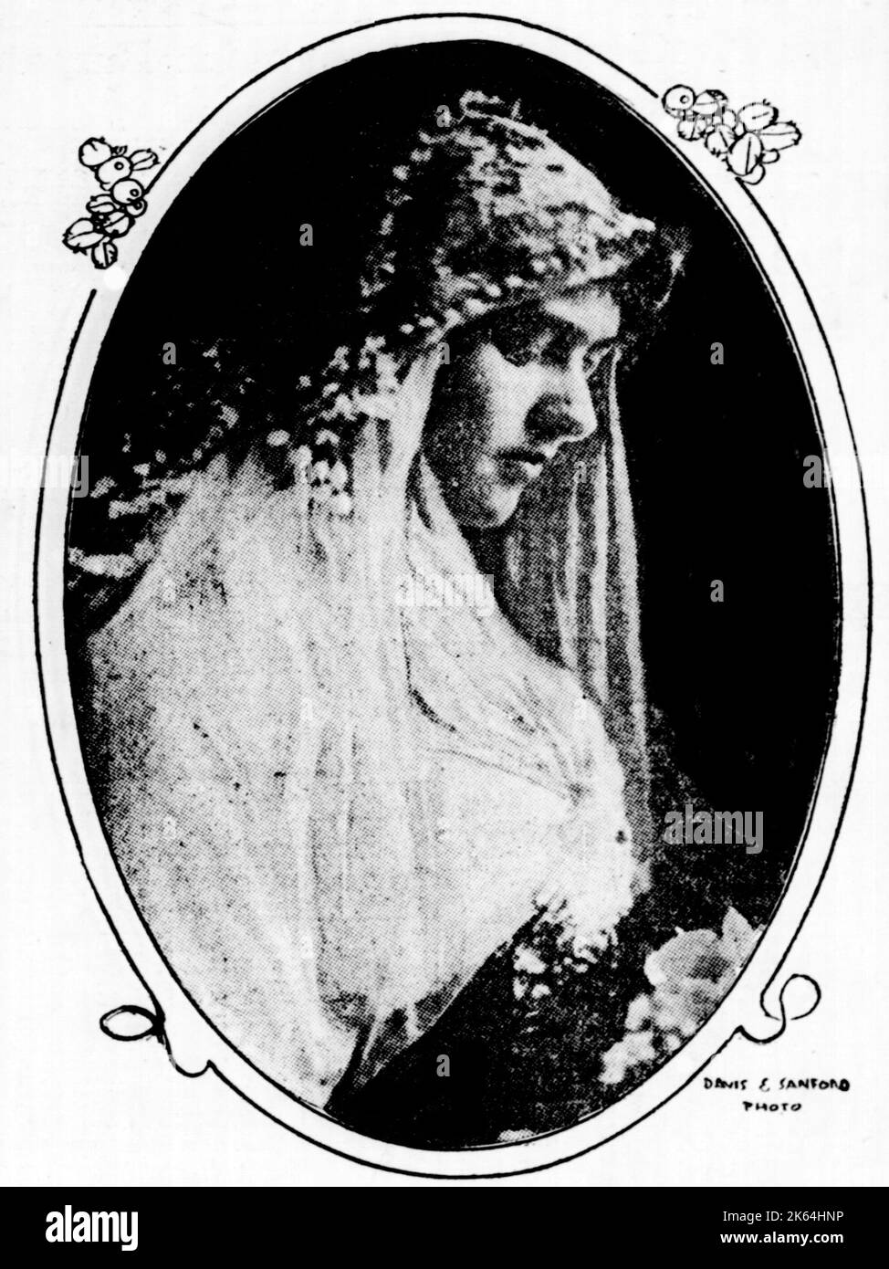 Mrs Karl H. Behr (1892-1965) on her wedding day at the Church of the ...
