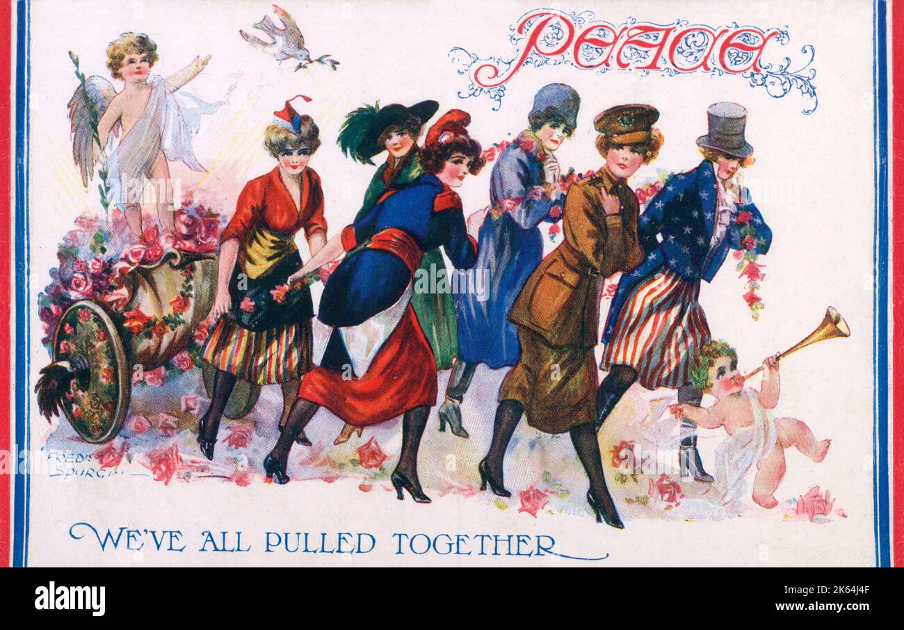 WW1 - Peace - We've All Pulled Together Stock Photo - Alamy