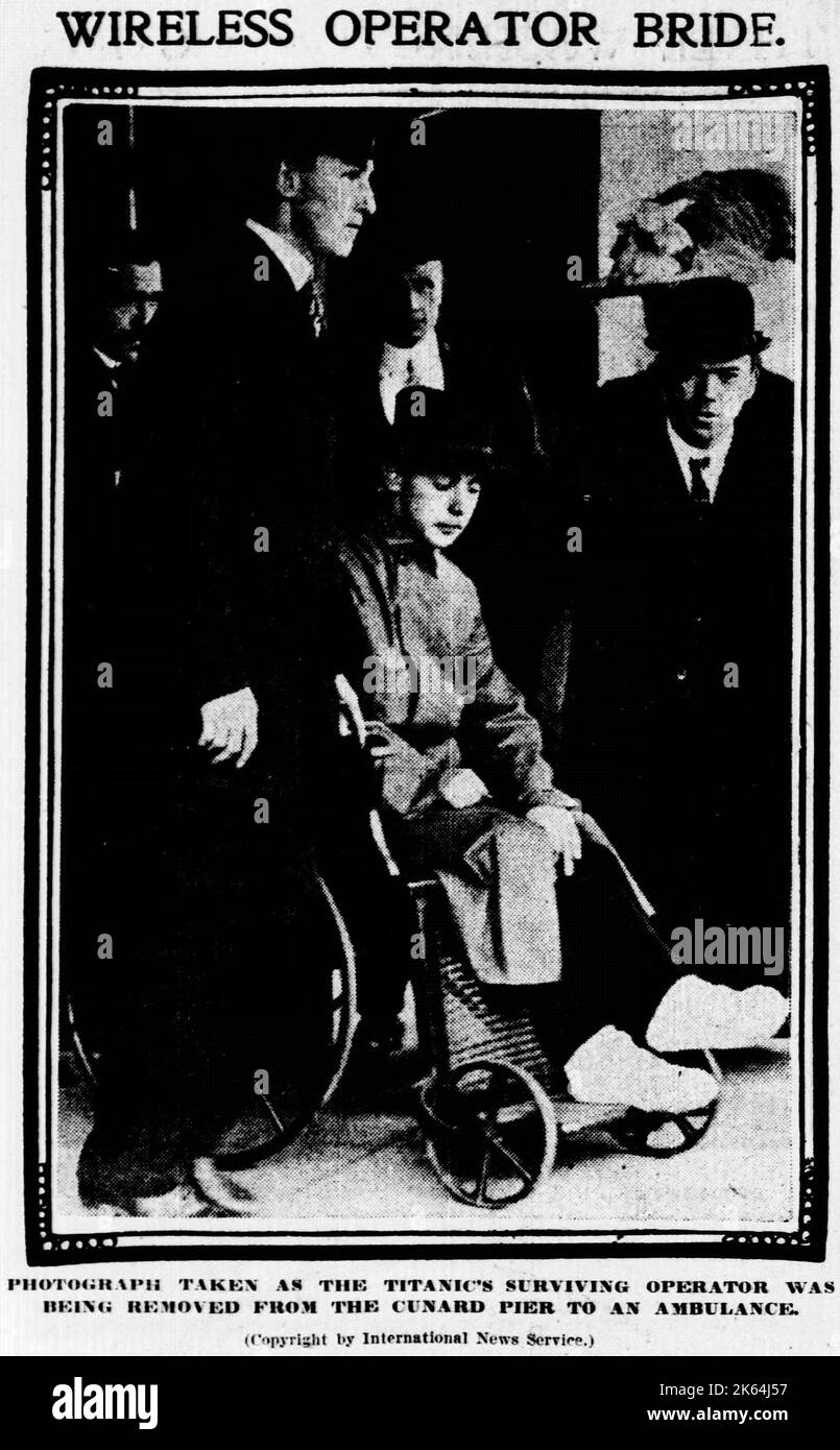 Titanic wireless operator harold bride Black and White Stock Photos ...