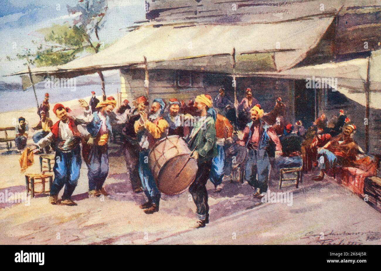 Porters Dancing (Danse de hamals) - Constantinople, Turkey. Date: 1910 ...