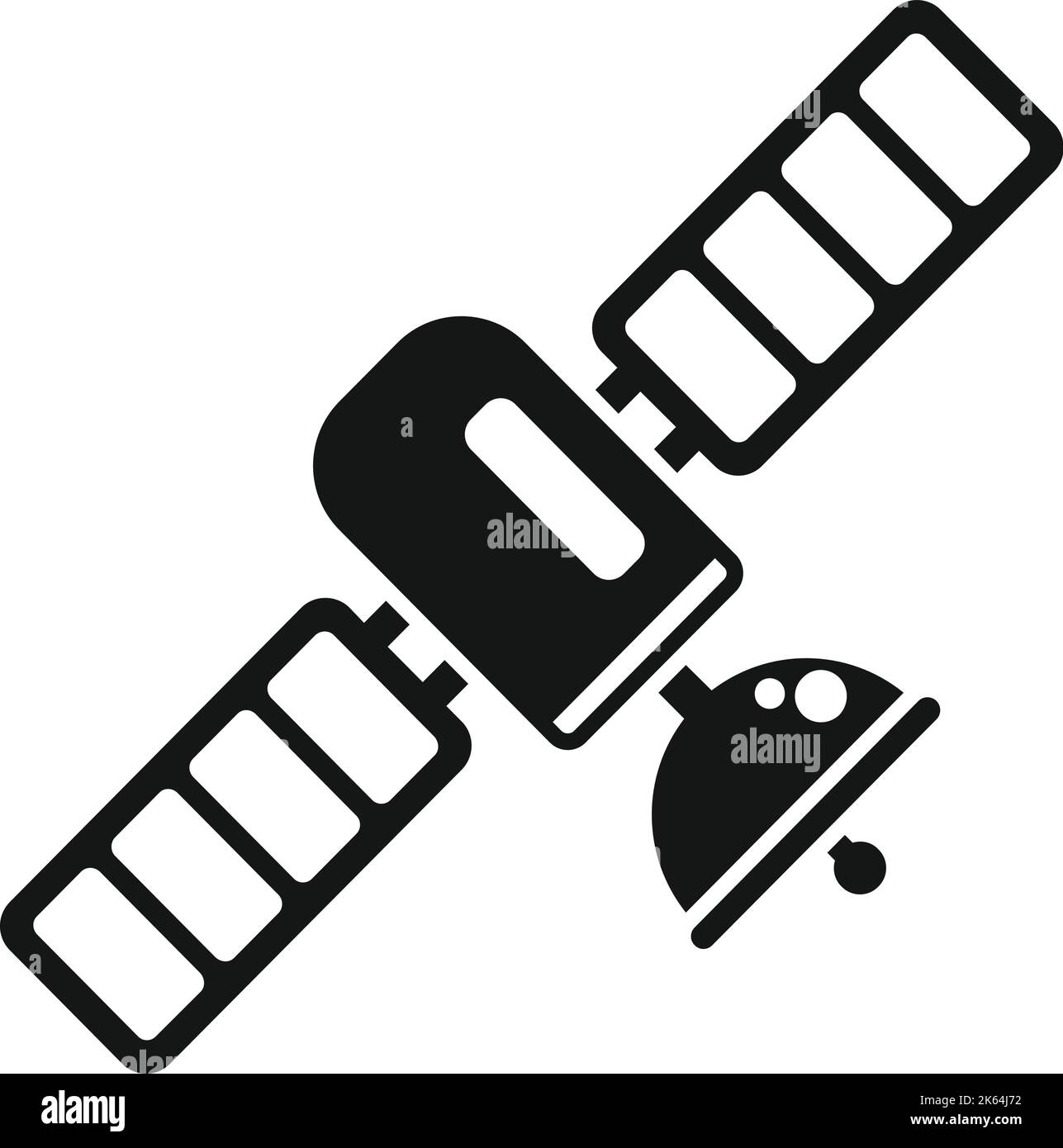 Space satellite icon simple vector. Control center. Monitor process ...