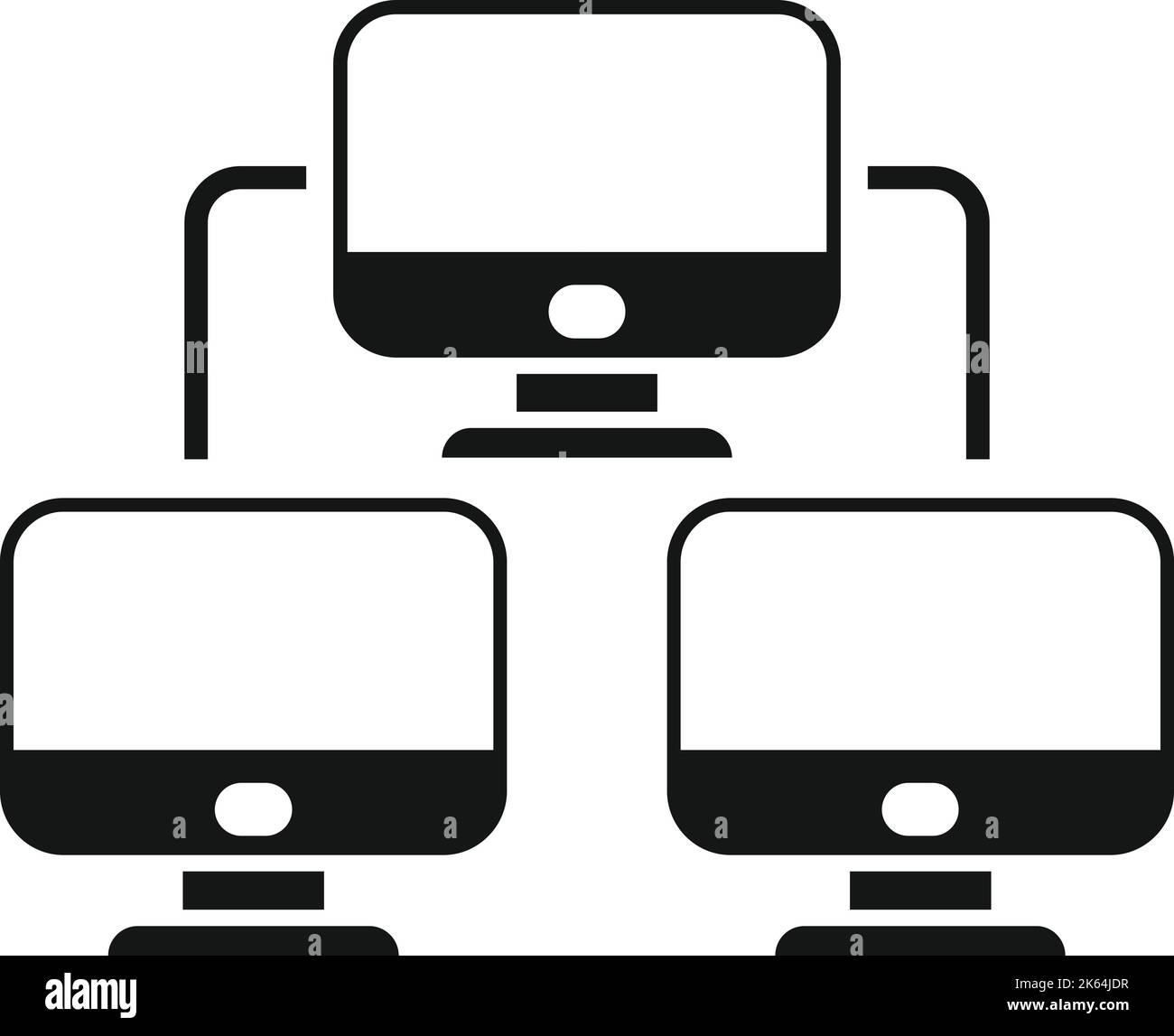 Control pc network icon simple vector. Data system. Monitor plan Stock ...