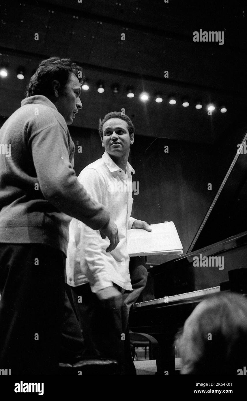 Andre Watts, American pianist and Zubin Mehta, during a rehearsal with ...