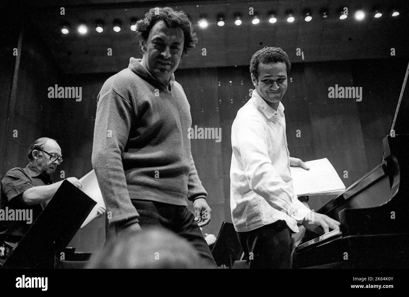 Andre Watts, American pianist and Zubin Mehta, during a rehearsal with ... Andre Watts, American pianist and Zubin Mehta, during a rehearsal with ...