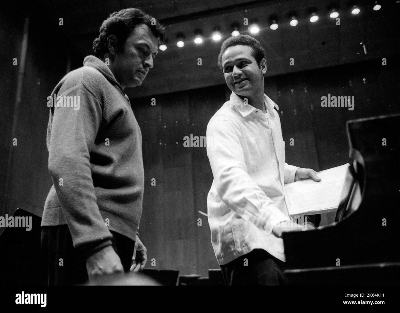Andre Watts, American pianist and Zubin Mehta, during a rehearsal with ...