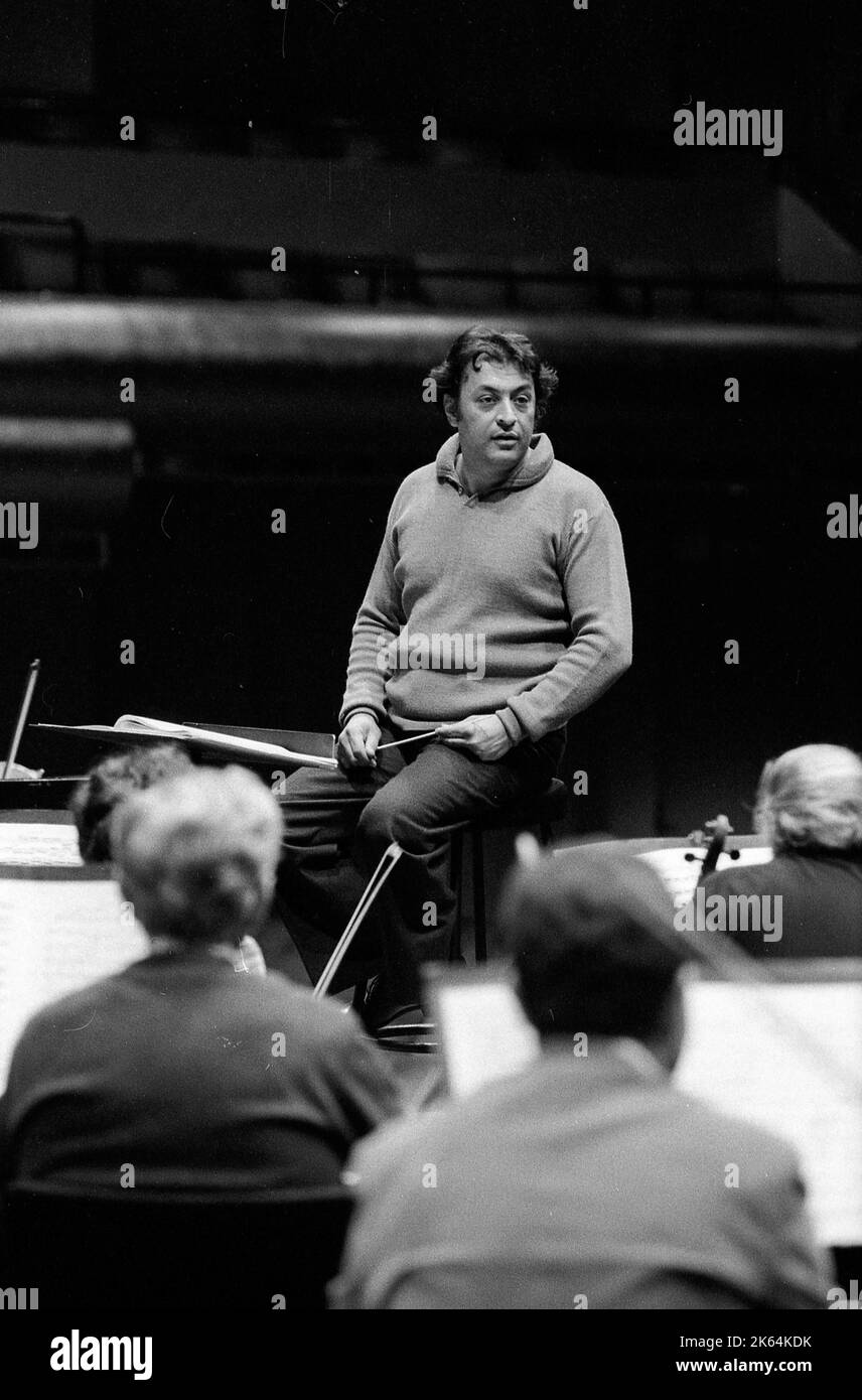 Zubin Mehta, Indian conductor of the New York Philharmonic Orchestra ...