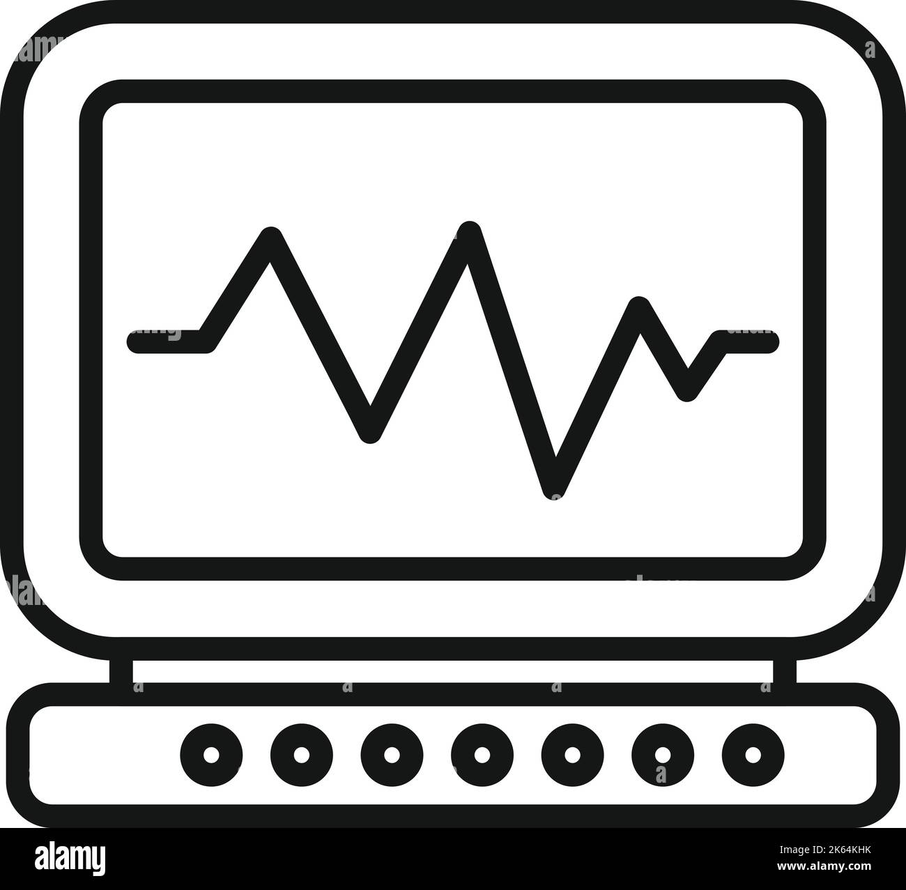 Heart rate control icon outline vector. Room center. Mission plan Stock ...