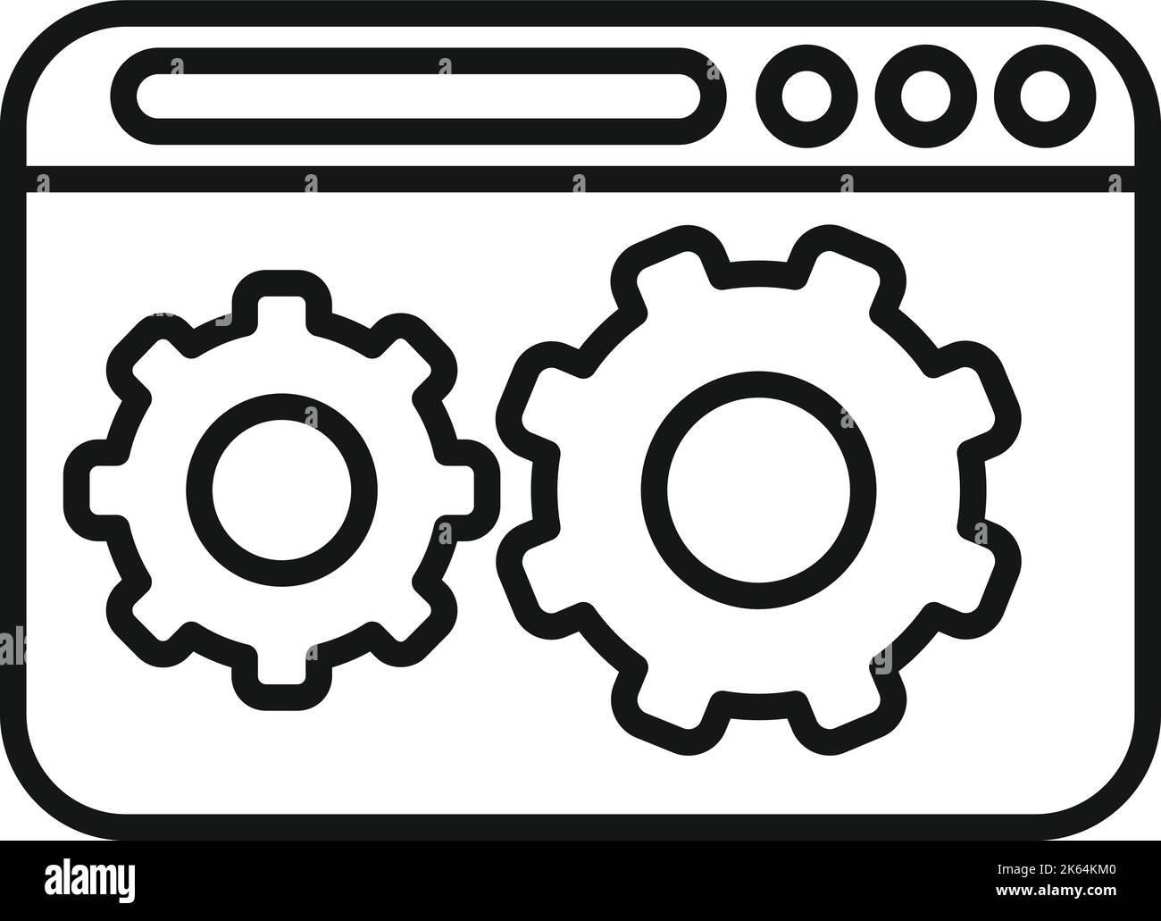Web gear control icon outline vector. Plan screen. Data center Stock ...