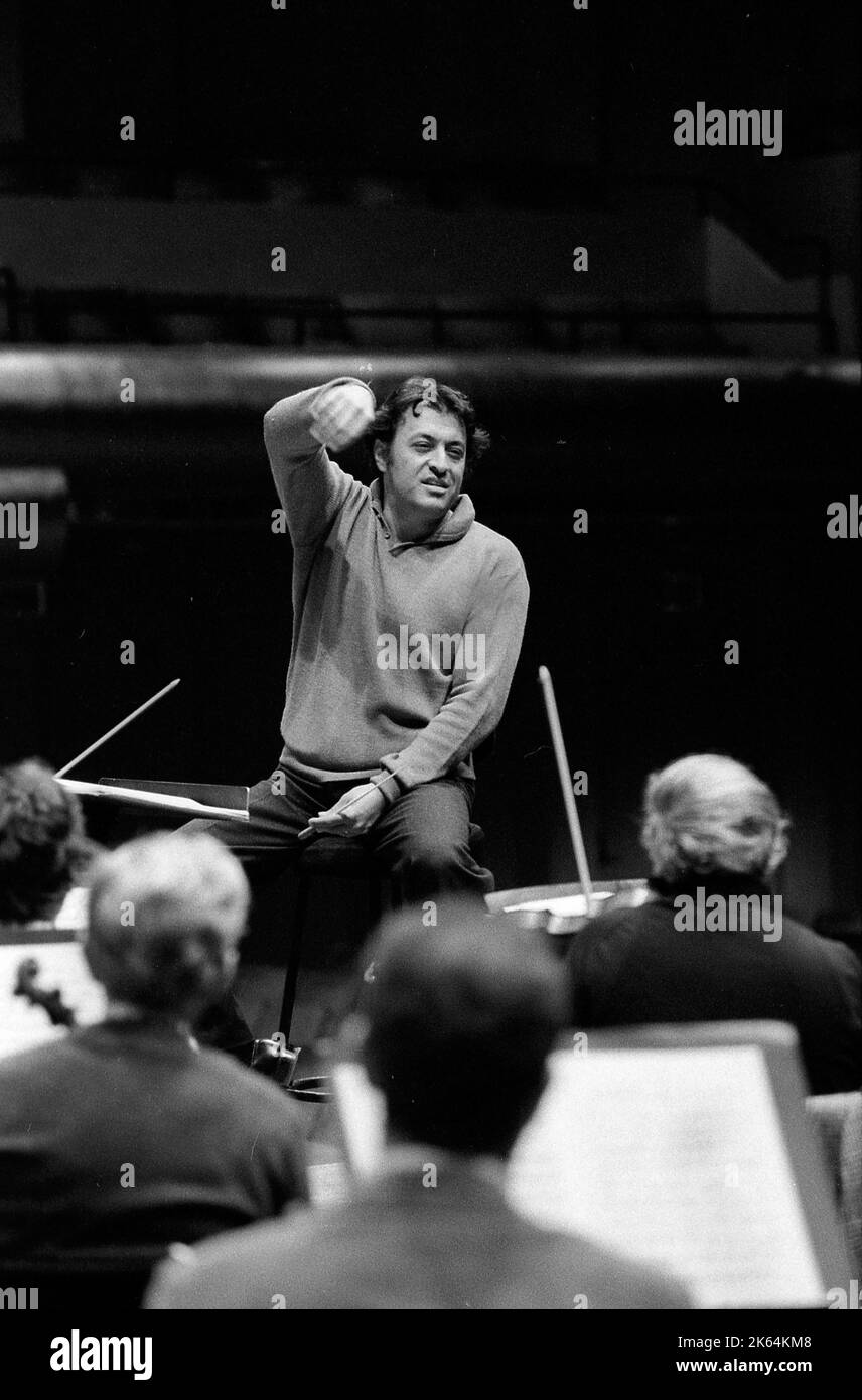 Zubin Mehta, Indian conductor of the New York Philharmonic Orchestra ...