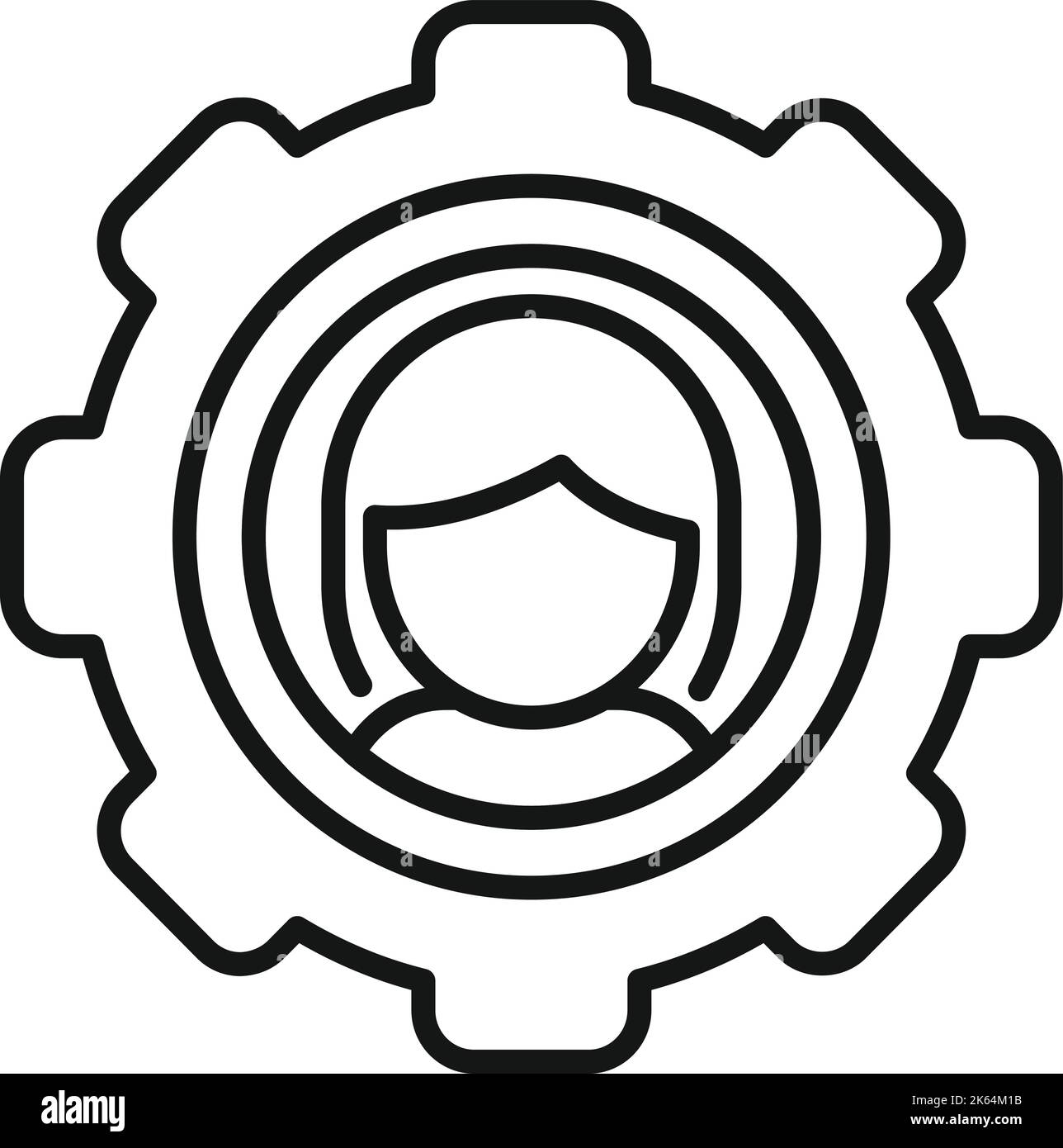 Gear control icon outline vector. Data center. Monitor plan Stock ...