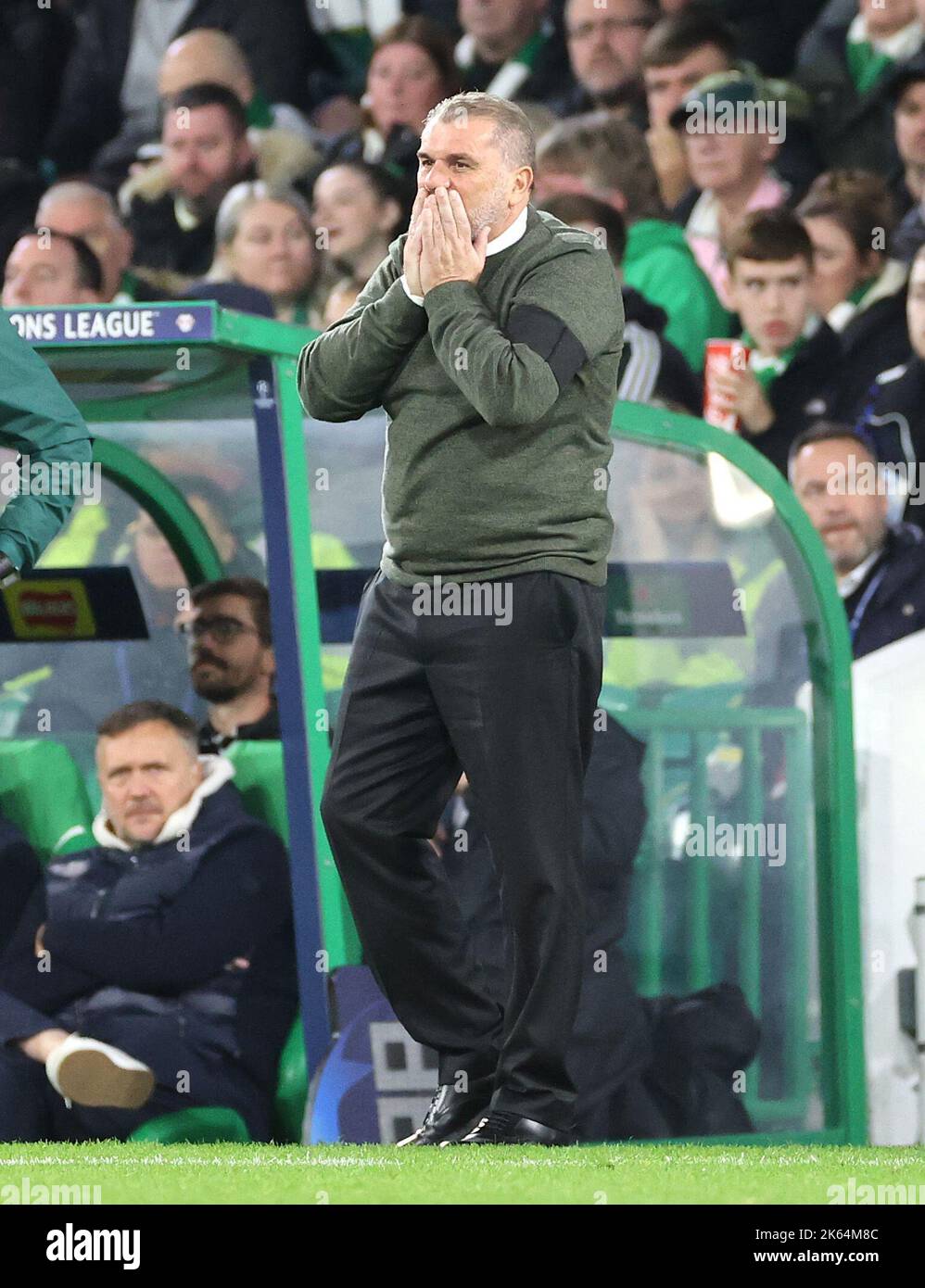 Celtic manager Ange Postecoglou reacts during the UEFA Champions League ...