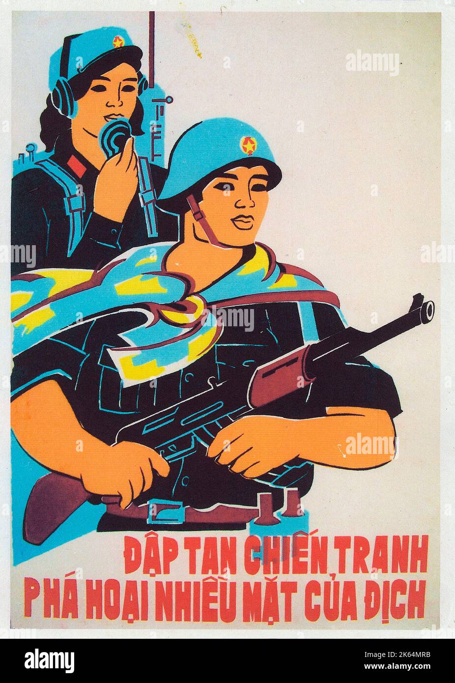 Vietnamese Patriotic Poster - 'Crush the enemy's attempt to take over ...