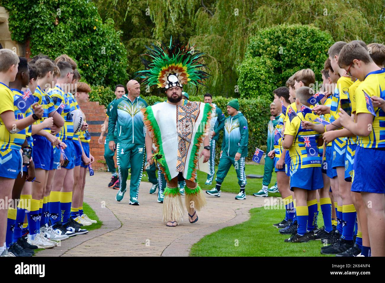 Darlington, UK. 11 Oct 2022. The Cook Islands men’s Rugby League World Cup team have arrived at ...