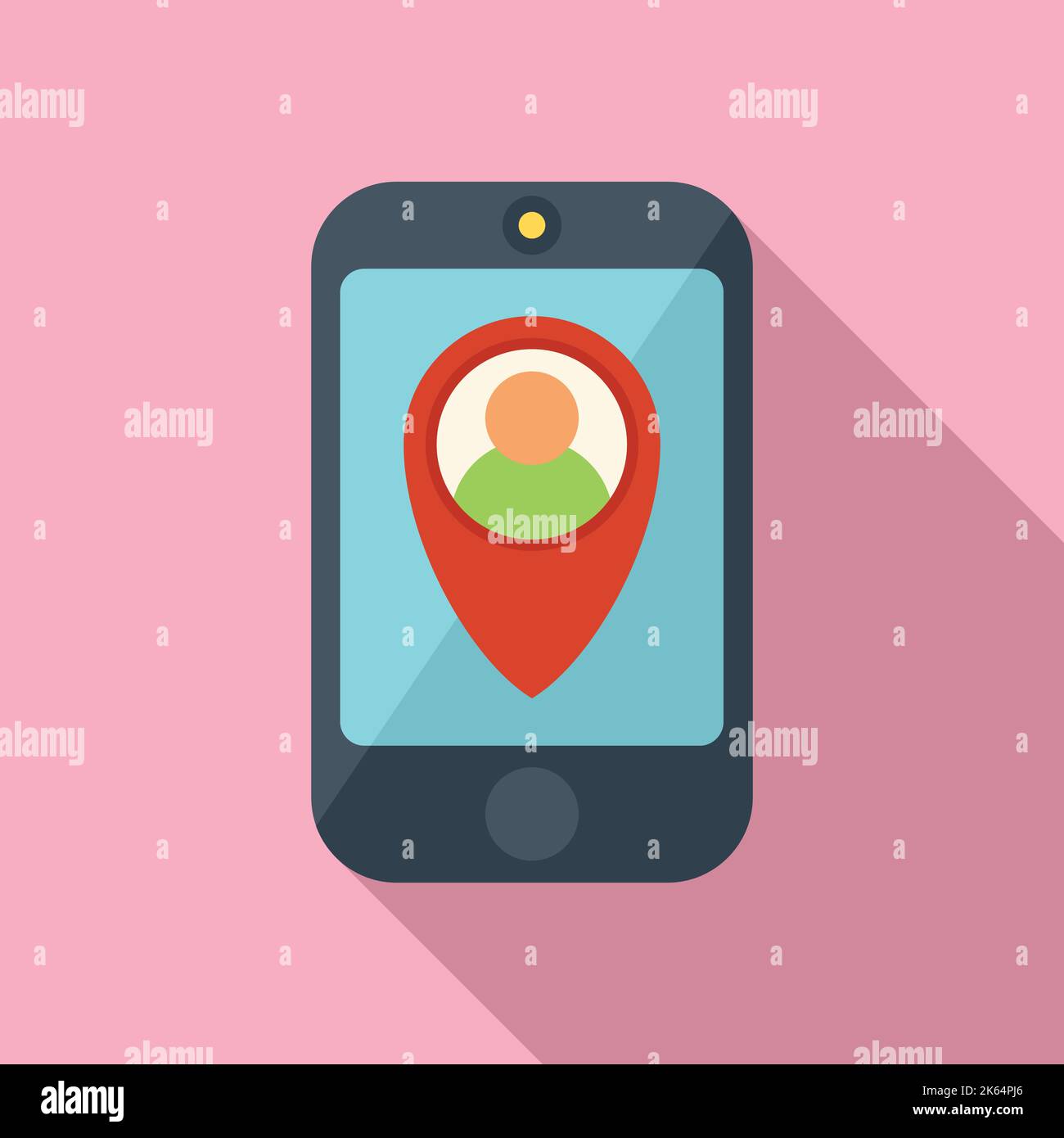 Hire people location icon flat vector. Online job search. Internet ...