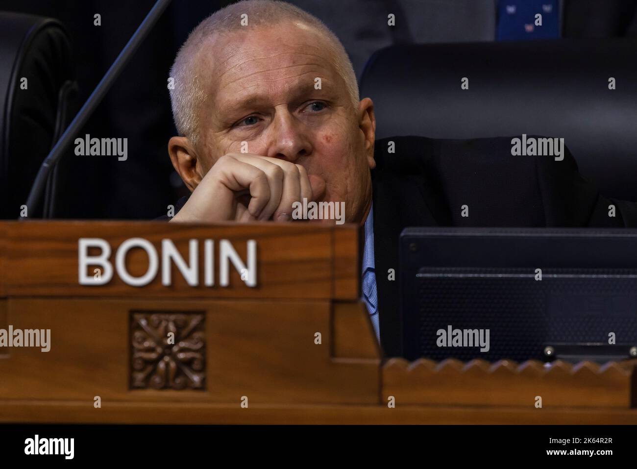 LA City Council member Mike Bonin speaks to the council chambers about ...