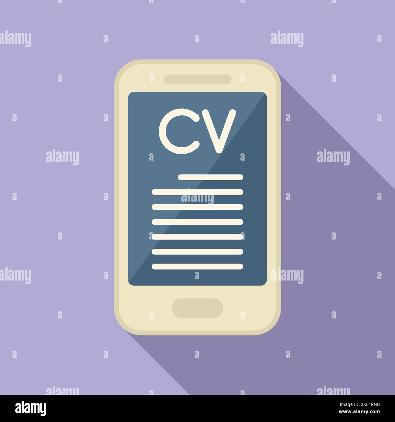 Cv phone icon flat vector. Internet work. Looking agency Stock Vector ...