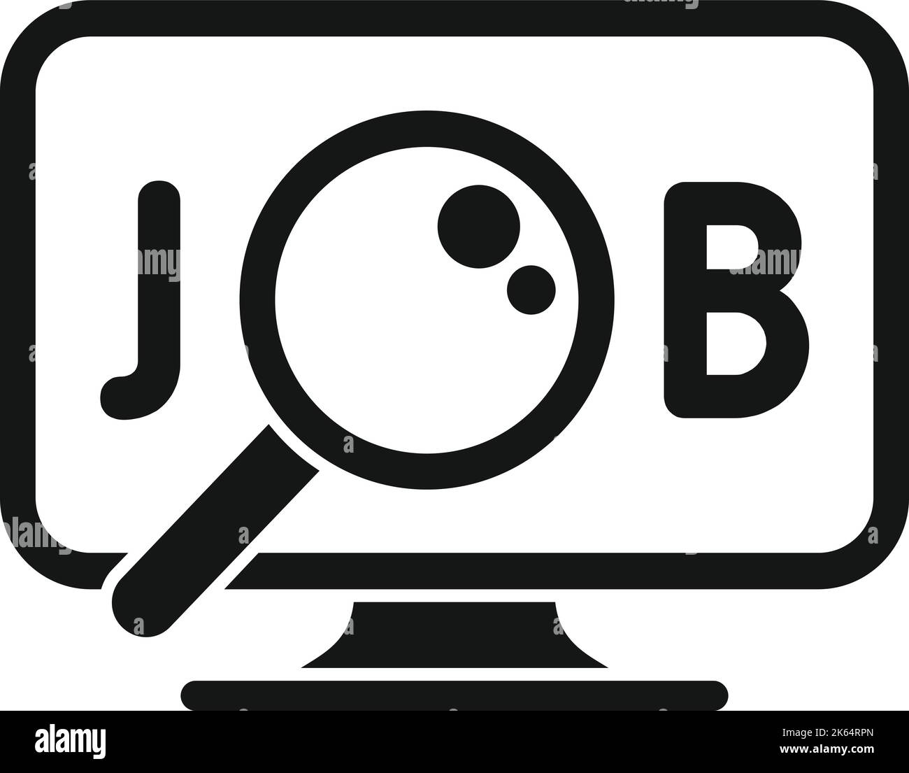Online job search icon simple vector. Computer interview. Work hire ...