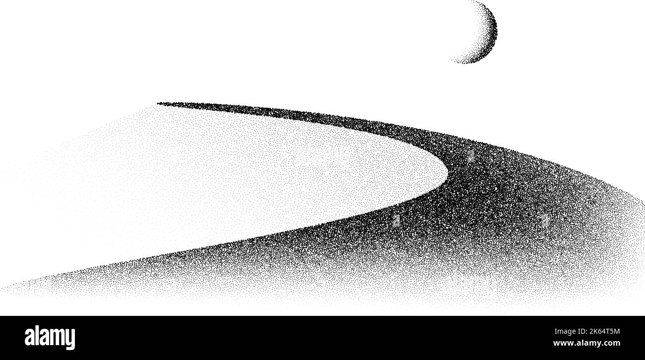 Grain dune desert. Stipple eastern landscape and terrain background ...