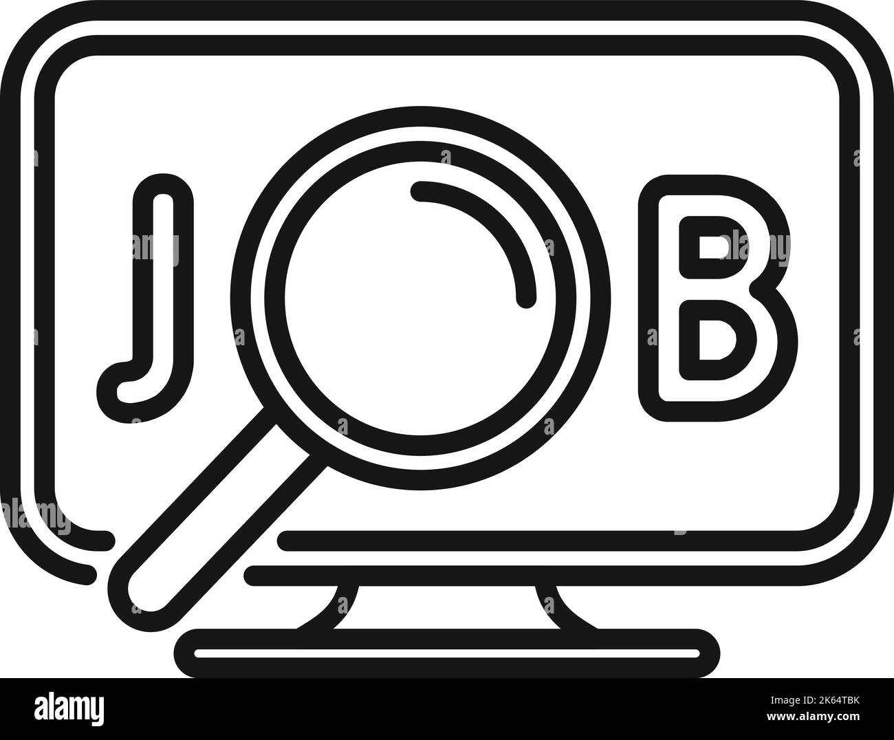 Online job search icon outline vector. Computer interview. Work hire ...