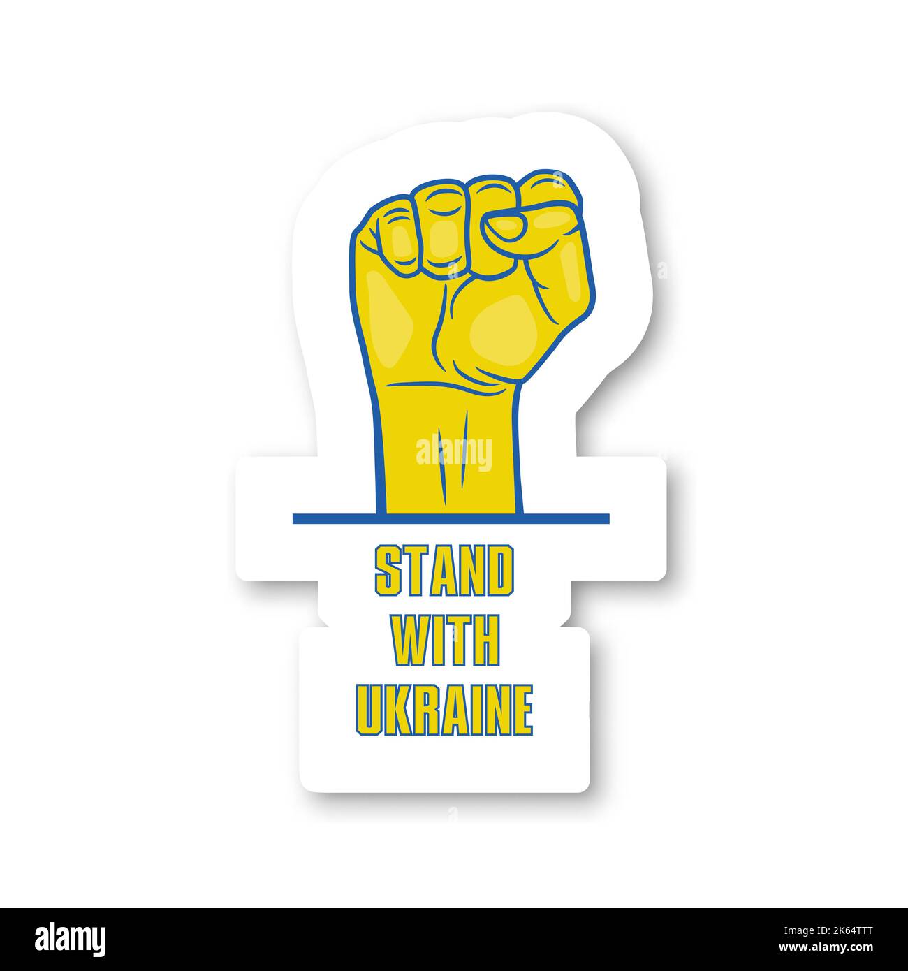 Stand with Ukraine. Anti War Call with Protest Symbol, Clenched Fist ...