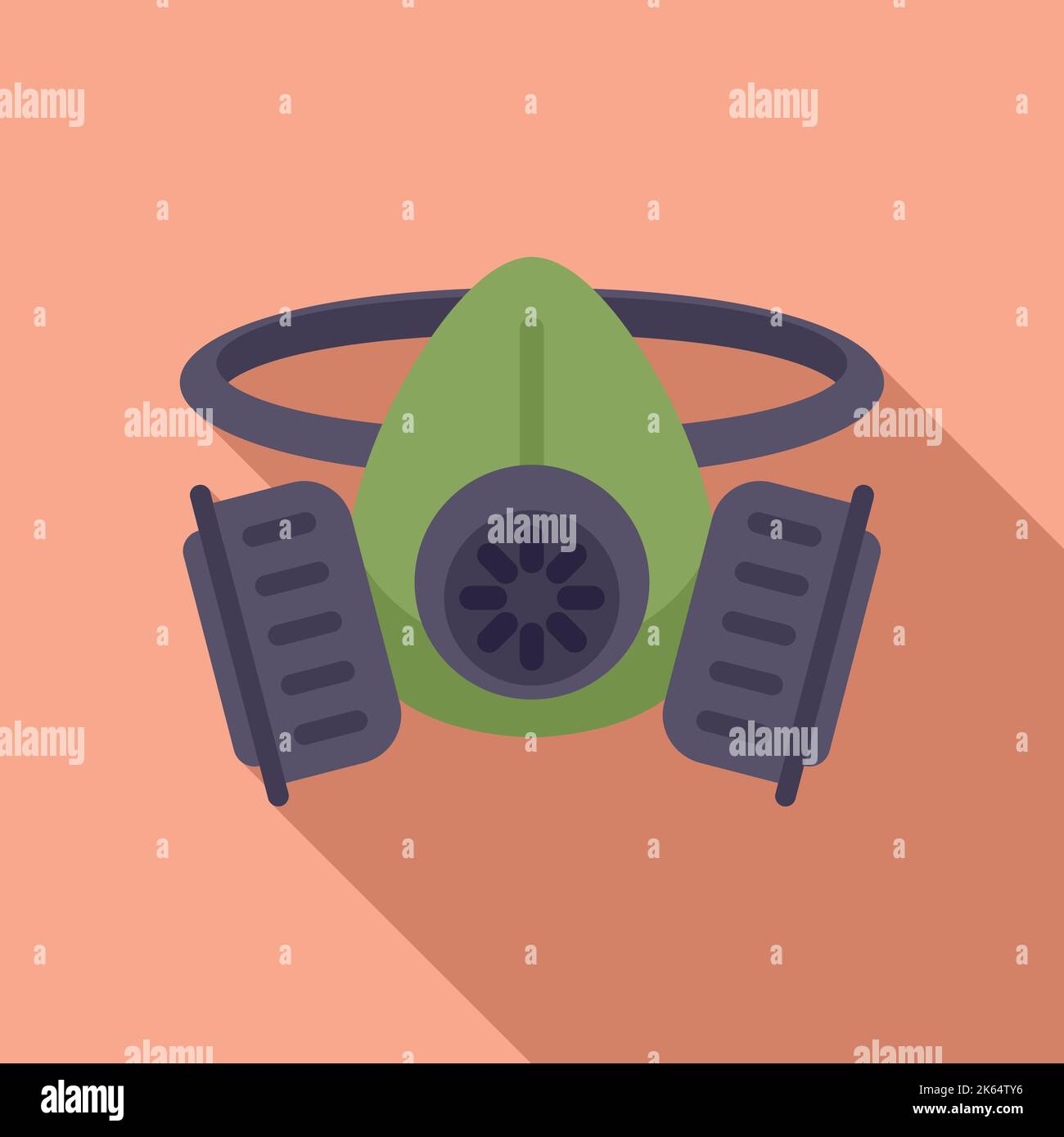 Gas mask icon flat vector. Army toxic. Chemical air Stock Vector Image ...