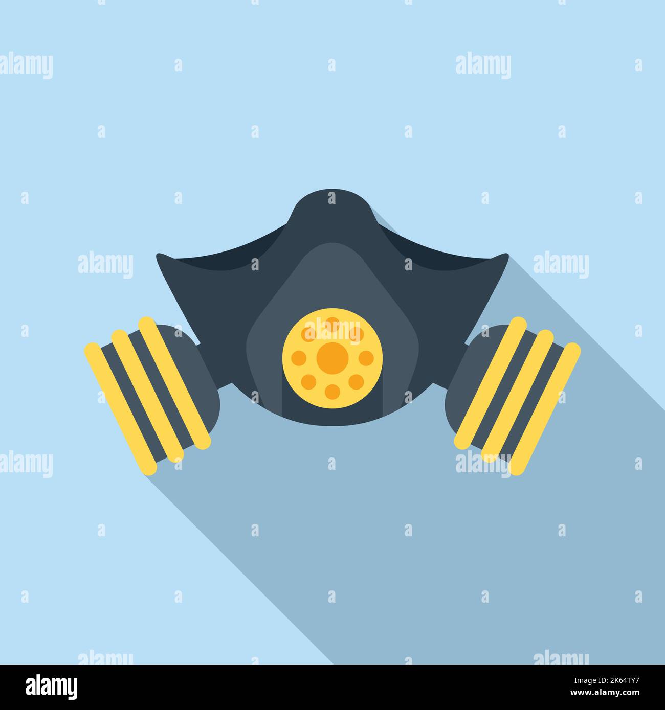 Respirator gas mask icon flat vector. Air chemical. Safety helmet Stock ...