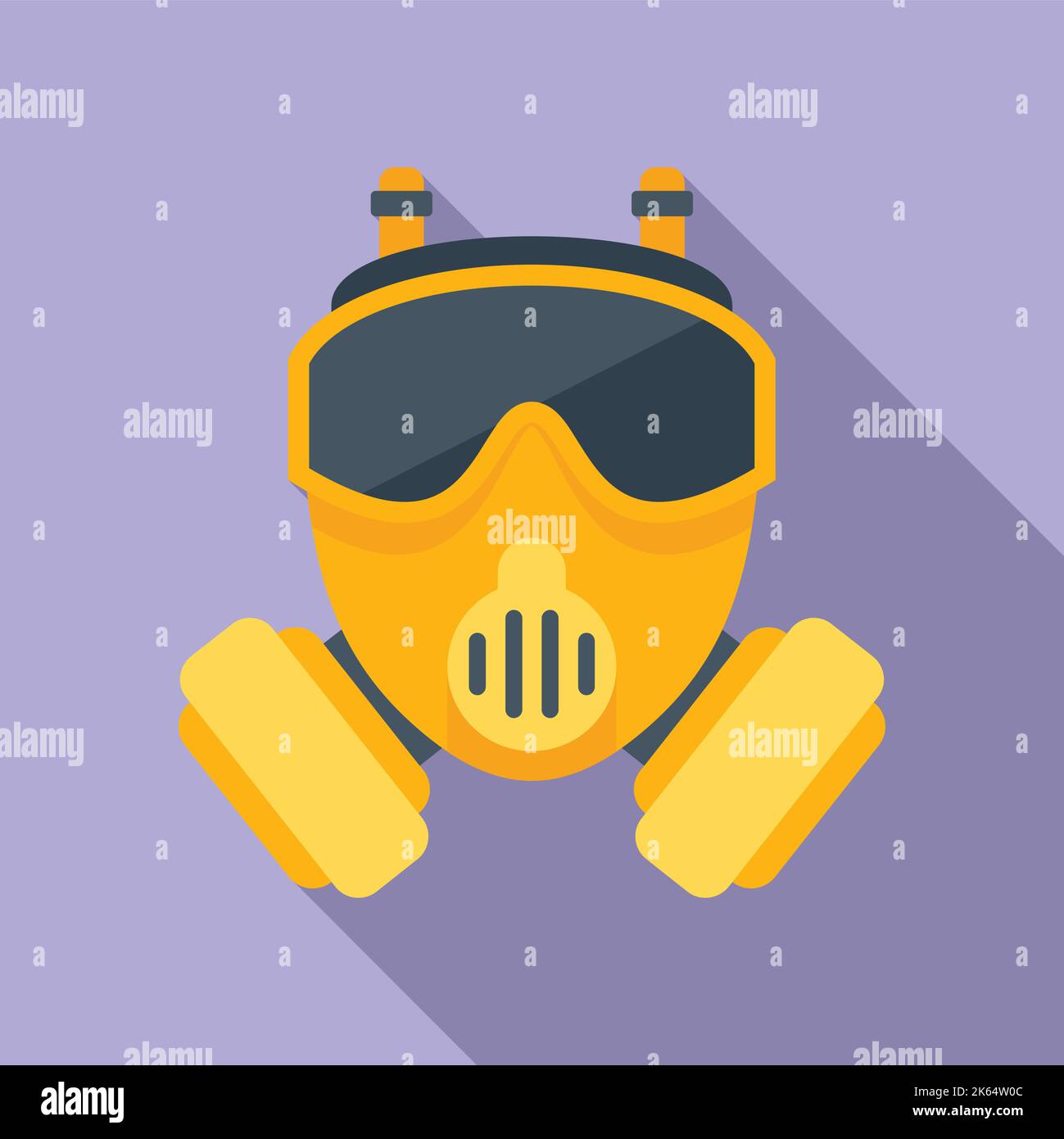Air gas mask icon flat vector. Chemical respirator. Safety helmet Stock ...